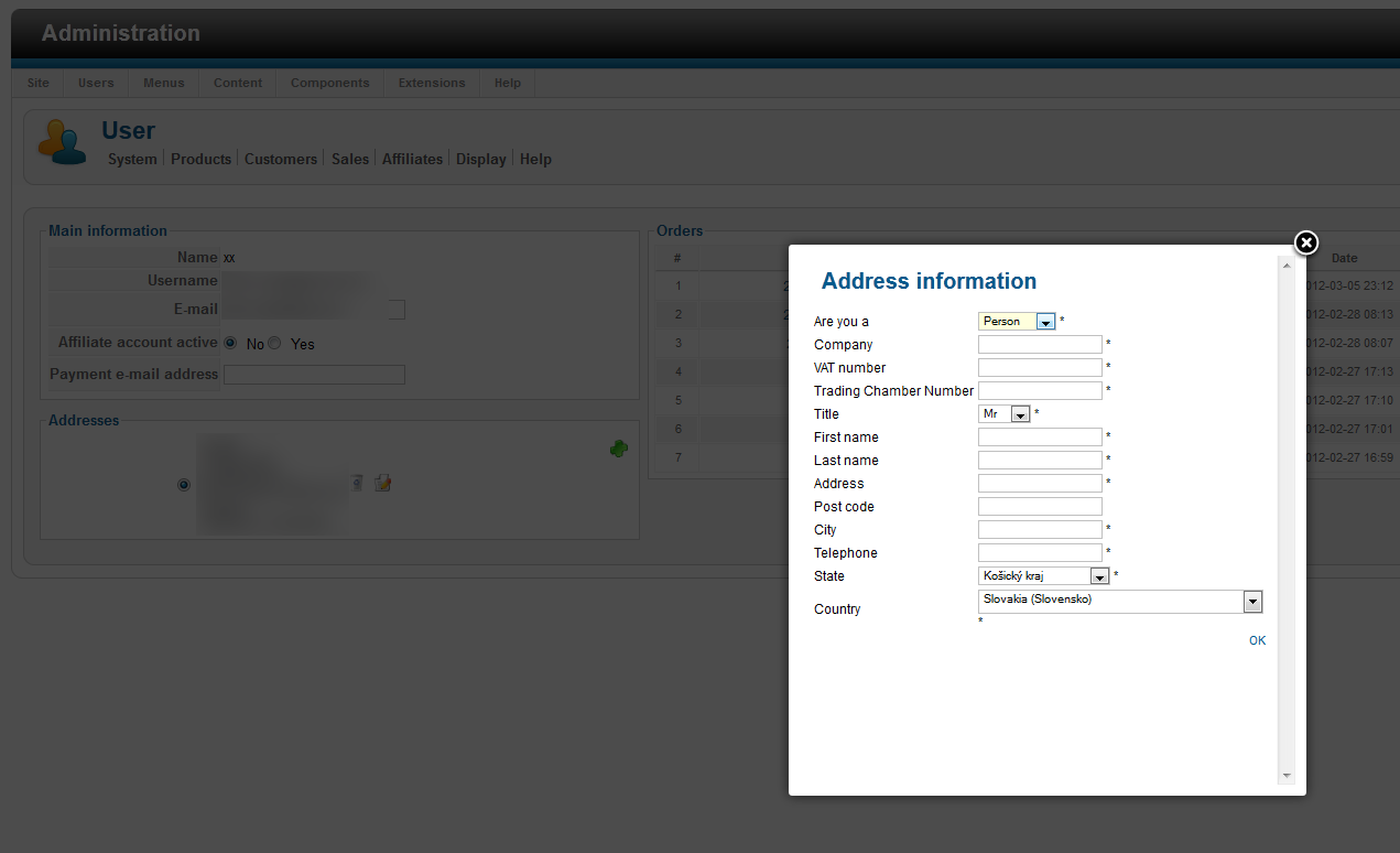 Hikashop Adding Address Issue On Backend Hikashop